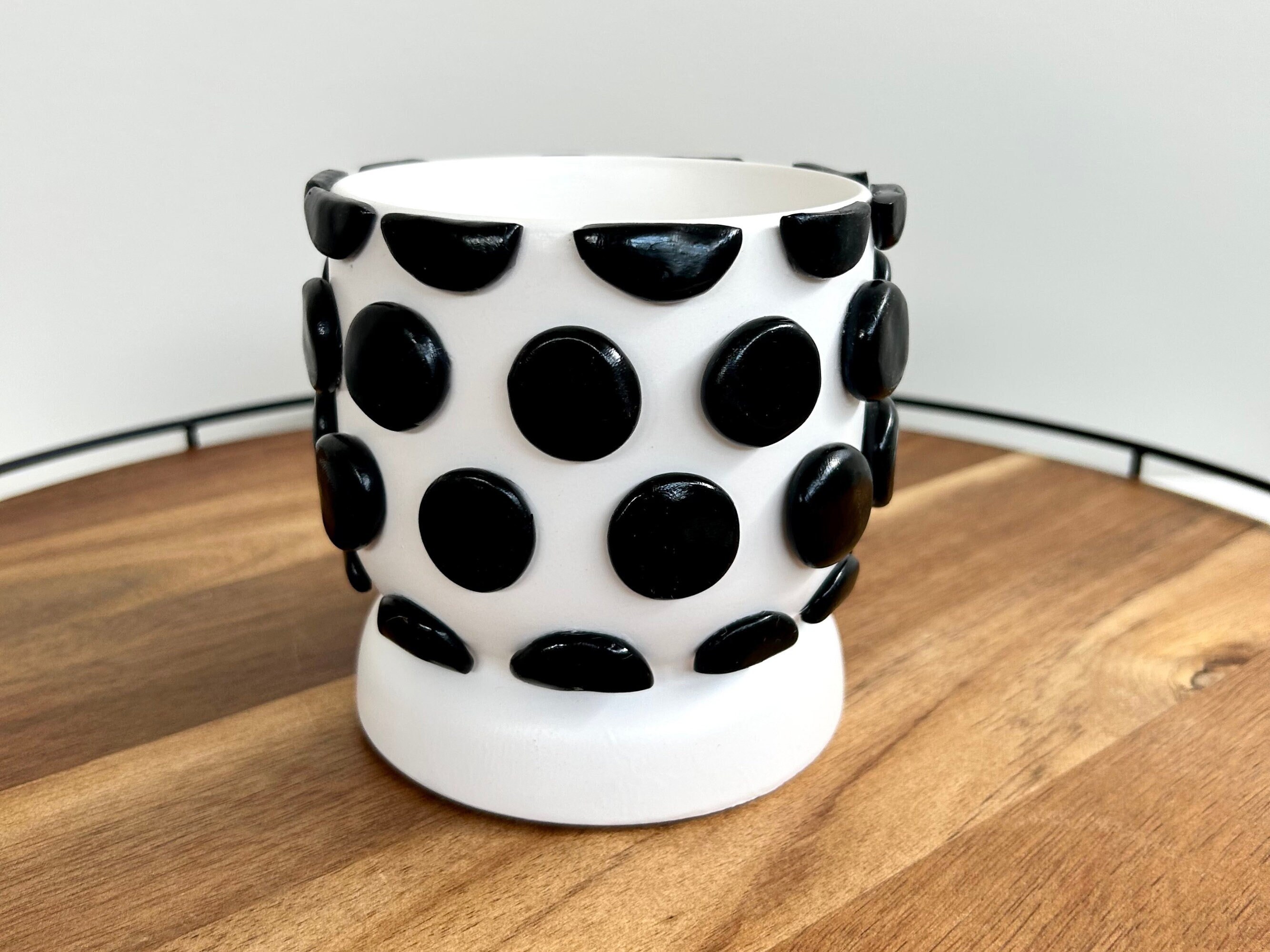 Black and White Dots Modern Ceramic Planter Home Decor Retro Ceramic ...