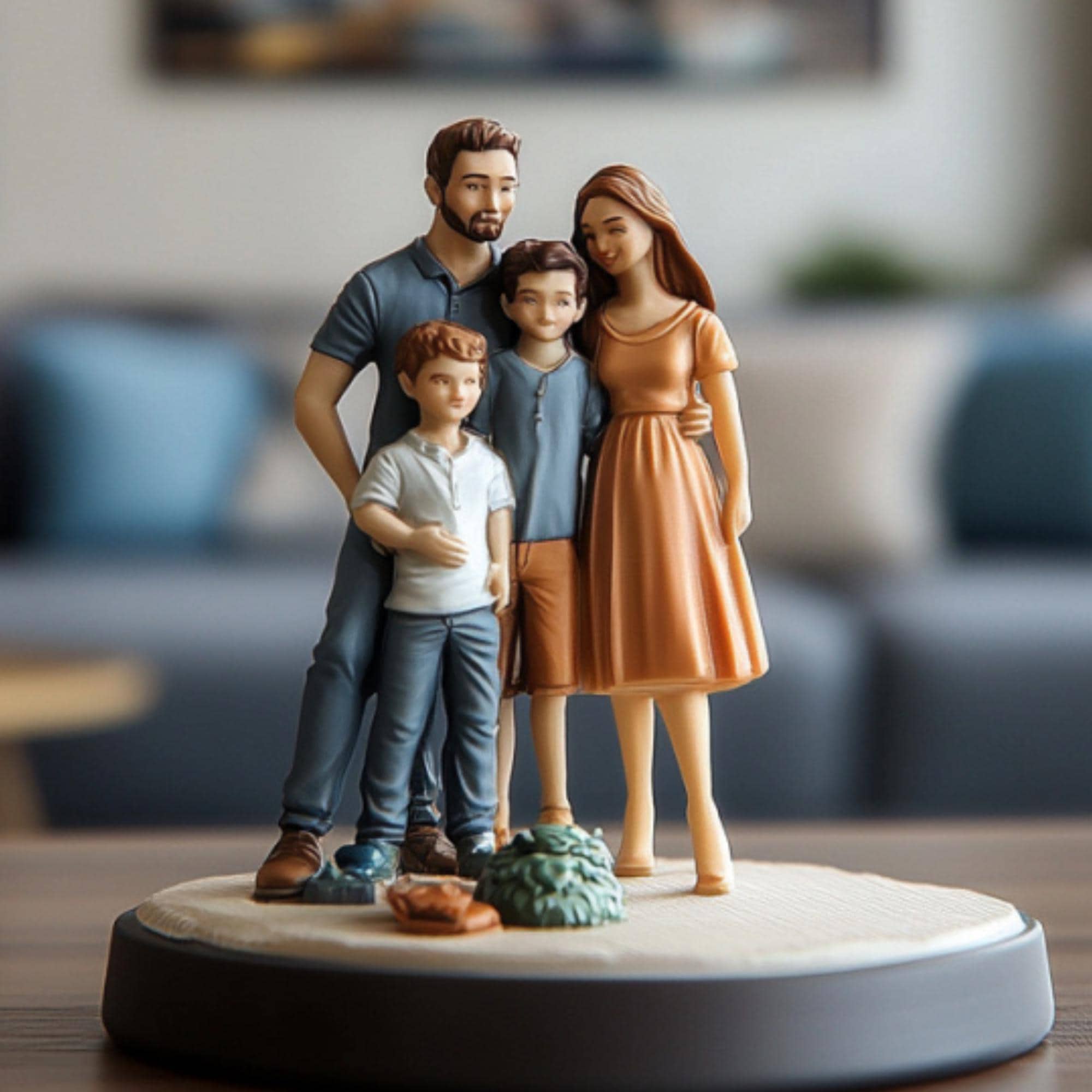 Custom 3d Figurines of Family, Unique Gifts for Family ,grand Dad/dad ...
