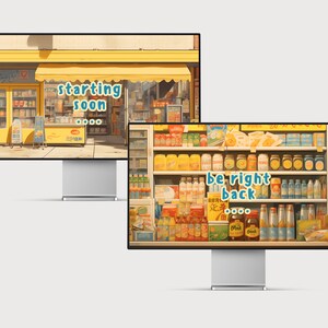 Lofi Twitch Banner Retro Animated Stream Screens Twitch Overlay Yellow ...