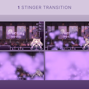 Purple Stream Overlay Animated Vtuber Background Witch Twitch Overlay Witch Vtuber Asset Purple ...