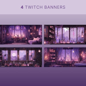 Purple Twitch Overlay Animated Vtuber Background Witch Twitch Overlay Witch Vtuber Asset Purple ...
