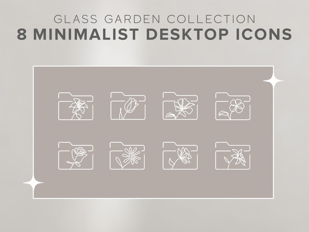 Aesthetic Desktop Icons Floral Icons Minimalist Folder Icons Neutral ...