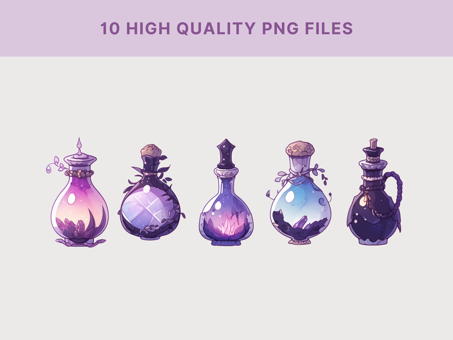 Vtuber Witch Asset Potion Vtuber Overlay Purple Potion Stream Decor ...