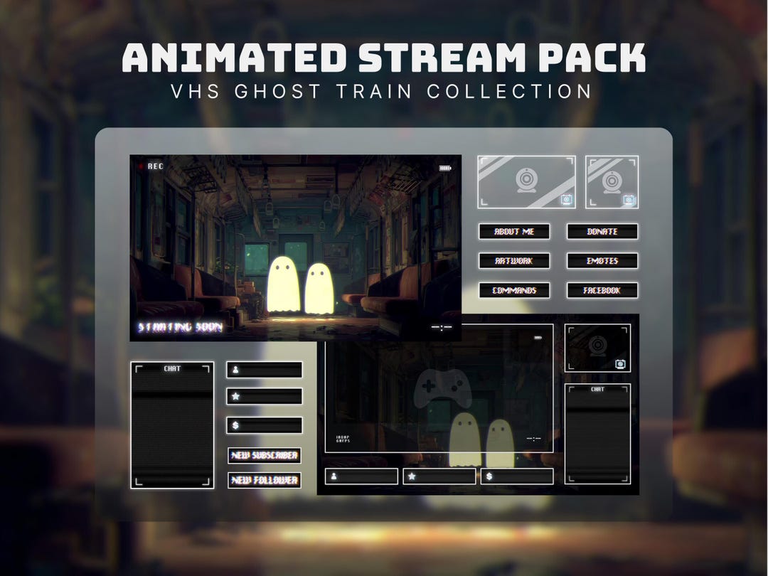 Halloween Stream Pack Vhs Twitch Overlay Retro Ghost Twitch Package ...