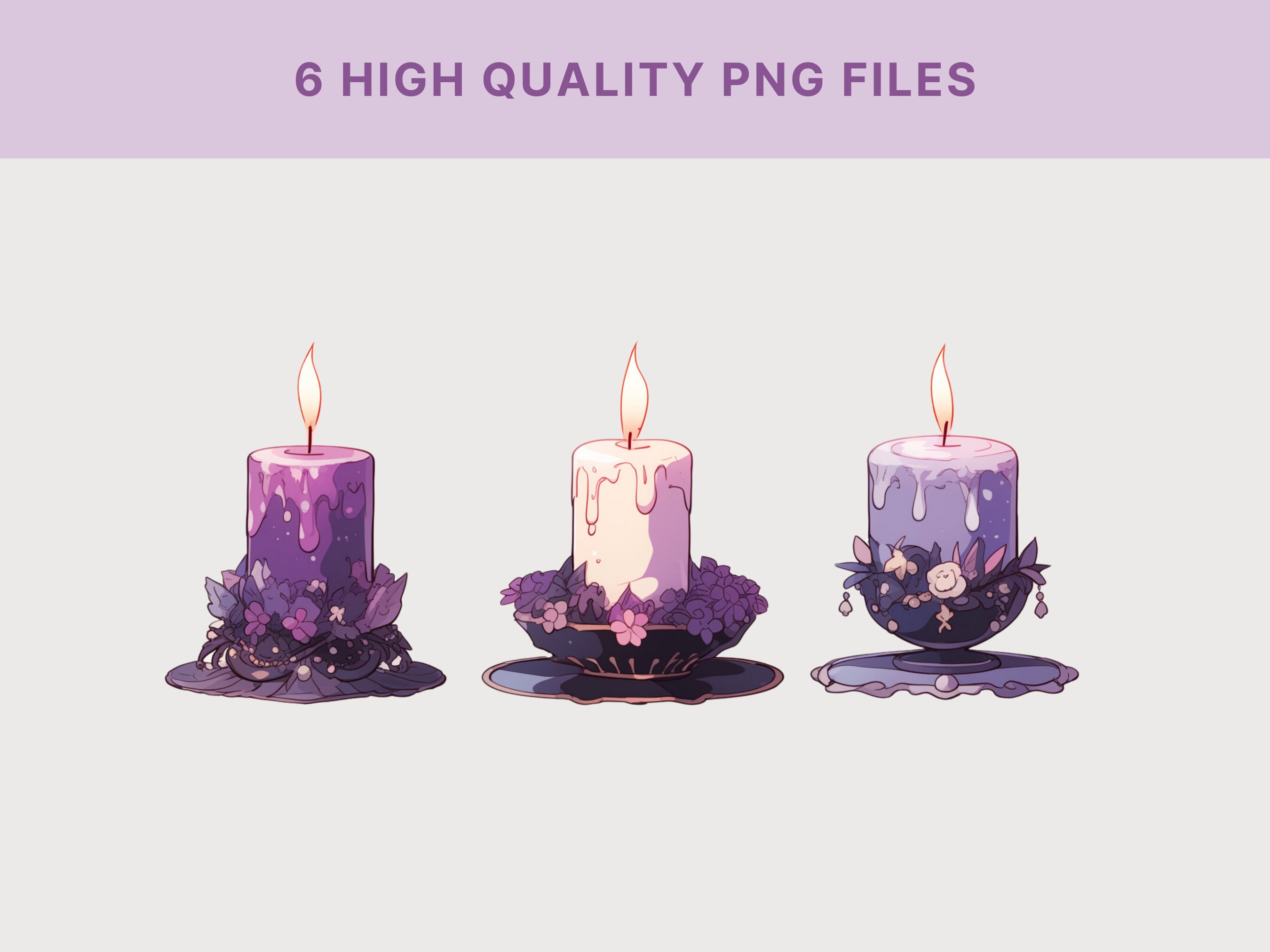 Vtuber Witch Candle Asset Purple Overlay Twitch Vtuber Decor Candle ...