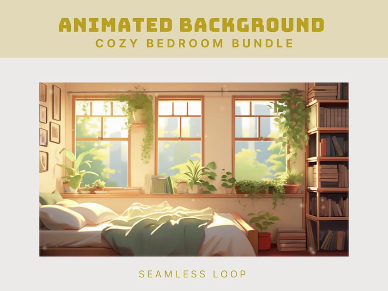 Cozy Vtuber Bedroom Animated Background Lofi Twitch Overlay Cozy Twitch ...
