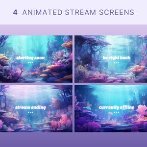 Animated Vtuber Purple Stream Package Ocean Stream Pack Underwater ...