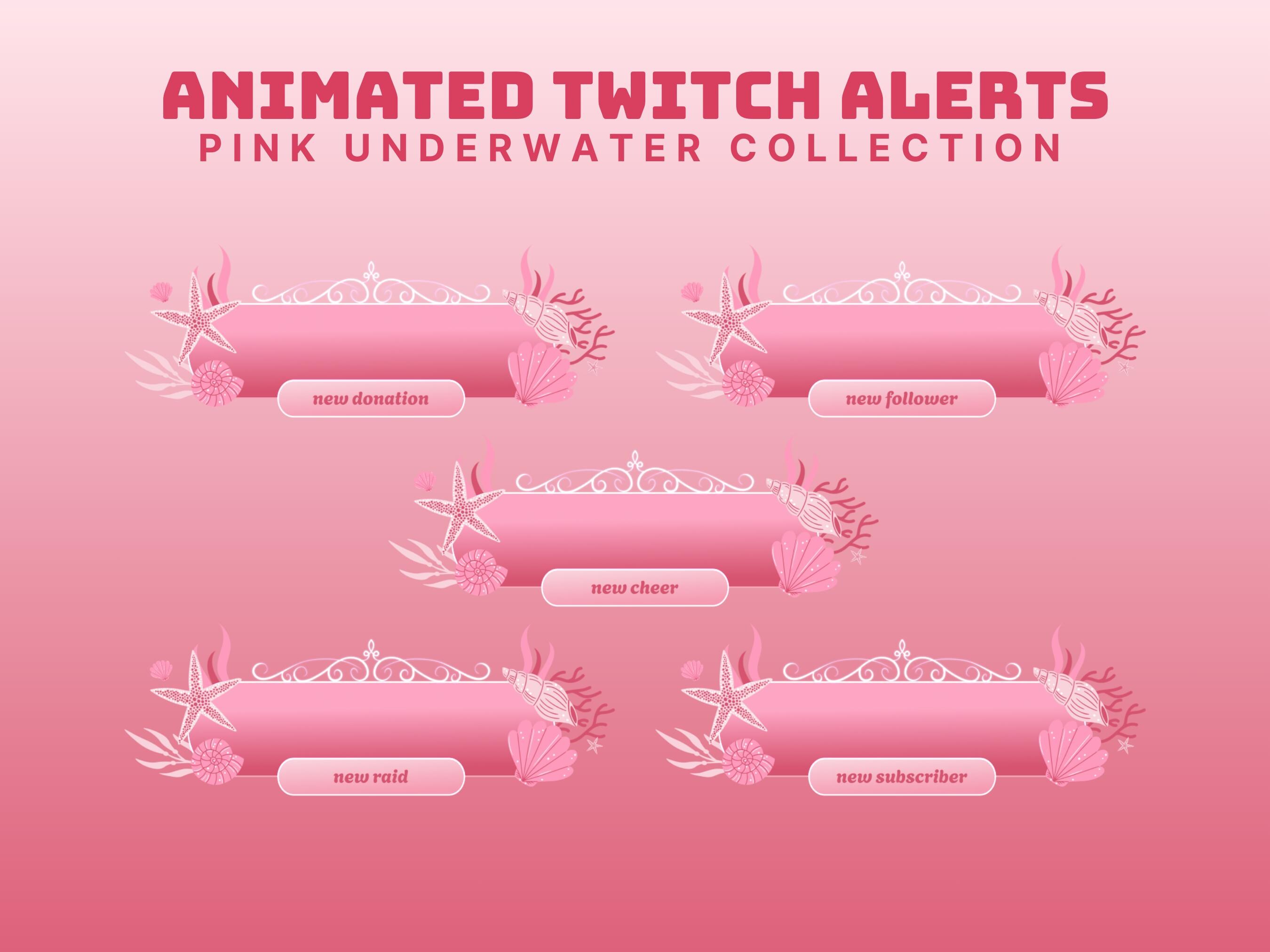 Animated Pink Twitch Alert Underwater Twitch Overlay Animated Summer ...