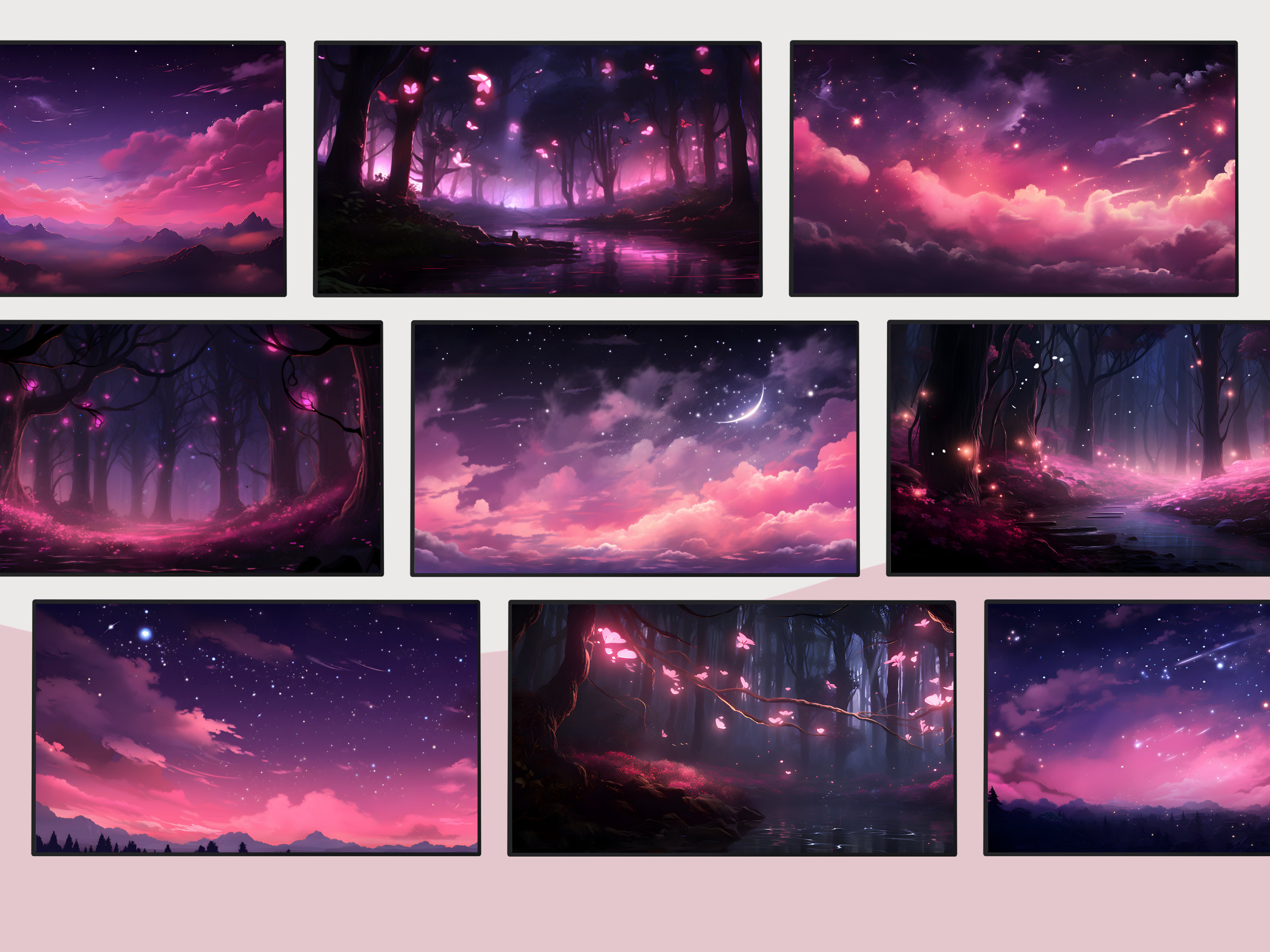 Pink Desktop Wallpaper Aesthetic Pink Sky Desktop Wallpaper - Etsy