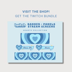 Blue Twitch Overlay Retro Twitch Banner Blue Valentines Twitch Overlay ...