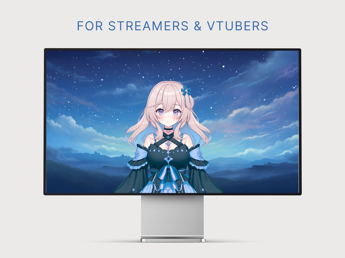 Animated Vtuber Background Blue Twitch Overlay Vtuber Twitch Sky ...
