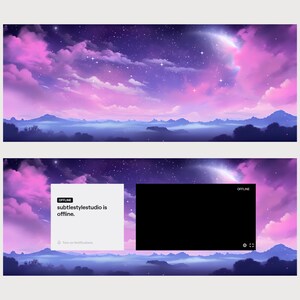 Purple Twitch Stream Banner Purple Halloween Twitch Banner Purple Sky ...