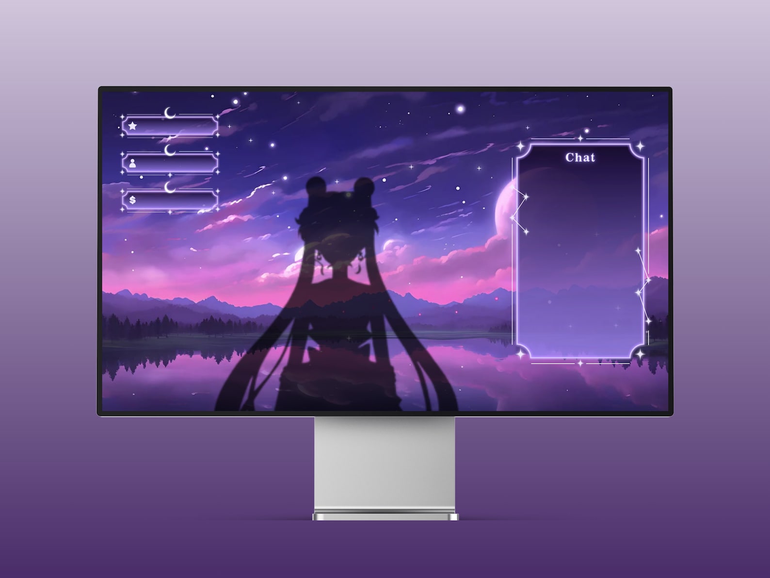 Purple Stream Pack Animated Vtuber Background Purple Twitch Overlay ...