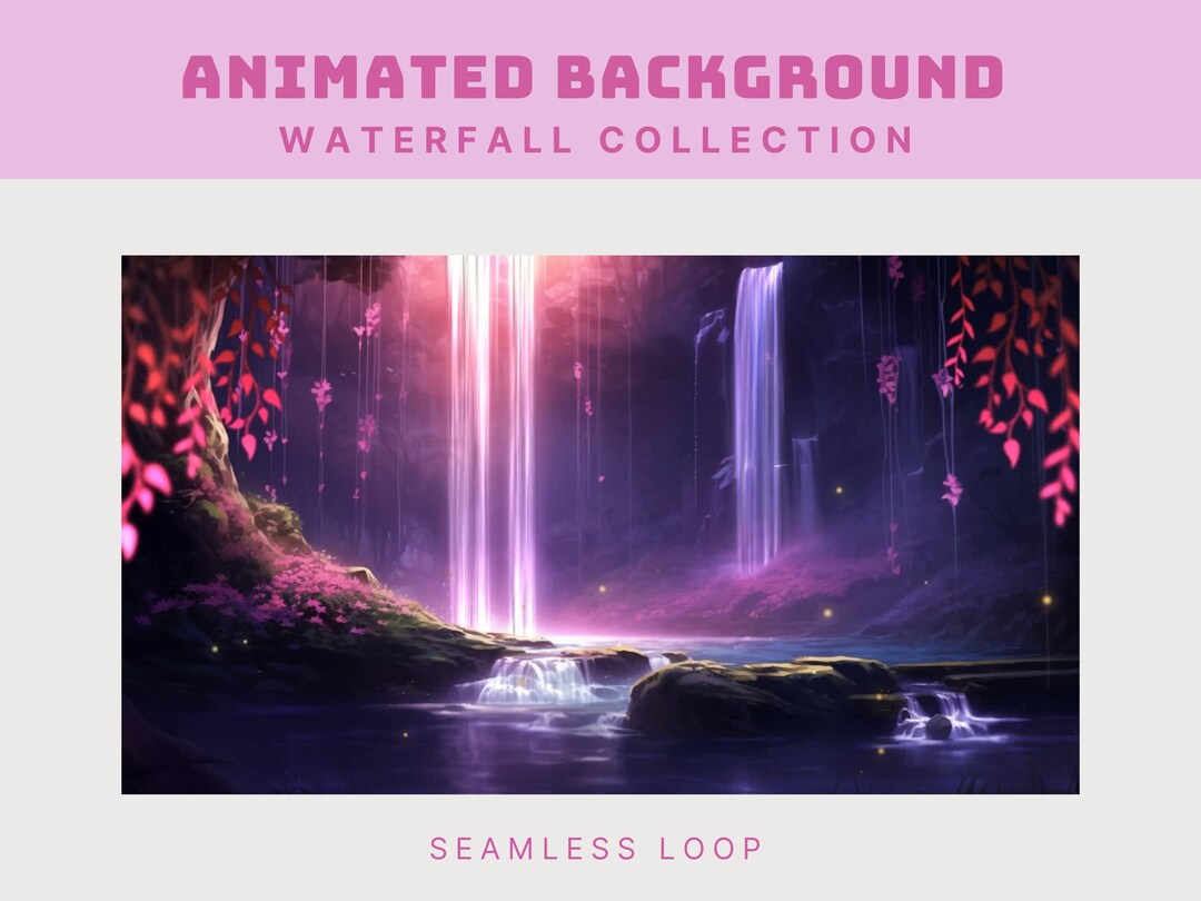 Vtuber Pink Animated Background for Vtuber Background Pink Waterfall ...