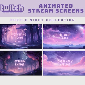 Purple Animated Stream Screen Purple Sky Twitch Stream Screen Purple ...
