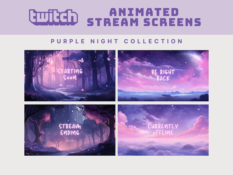 Purple Animated Stream Screen Purple Sky Twitch Stream Screen Purple ...