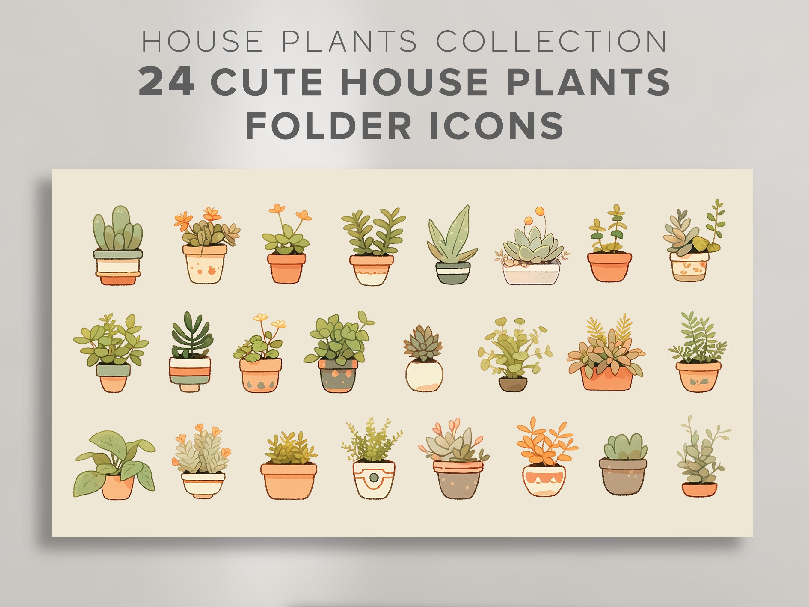 Cute Desktop Folder Icons House Plants Icons Boho Icons Kawaii - Etsy