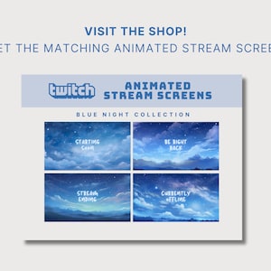 Blue Twitch Stream Banner Studio Ghibli Twitch Banner Blue Night Stream ...
