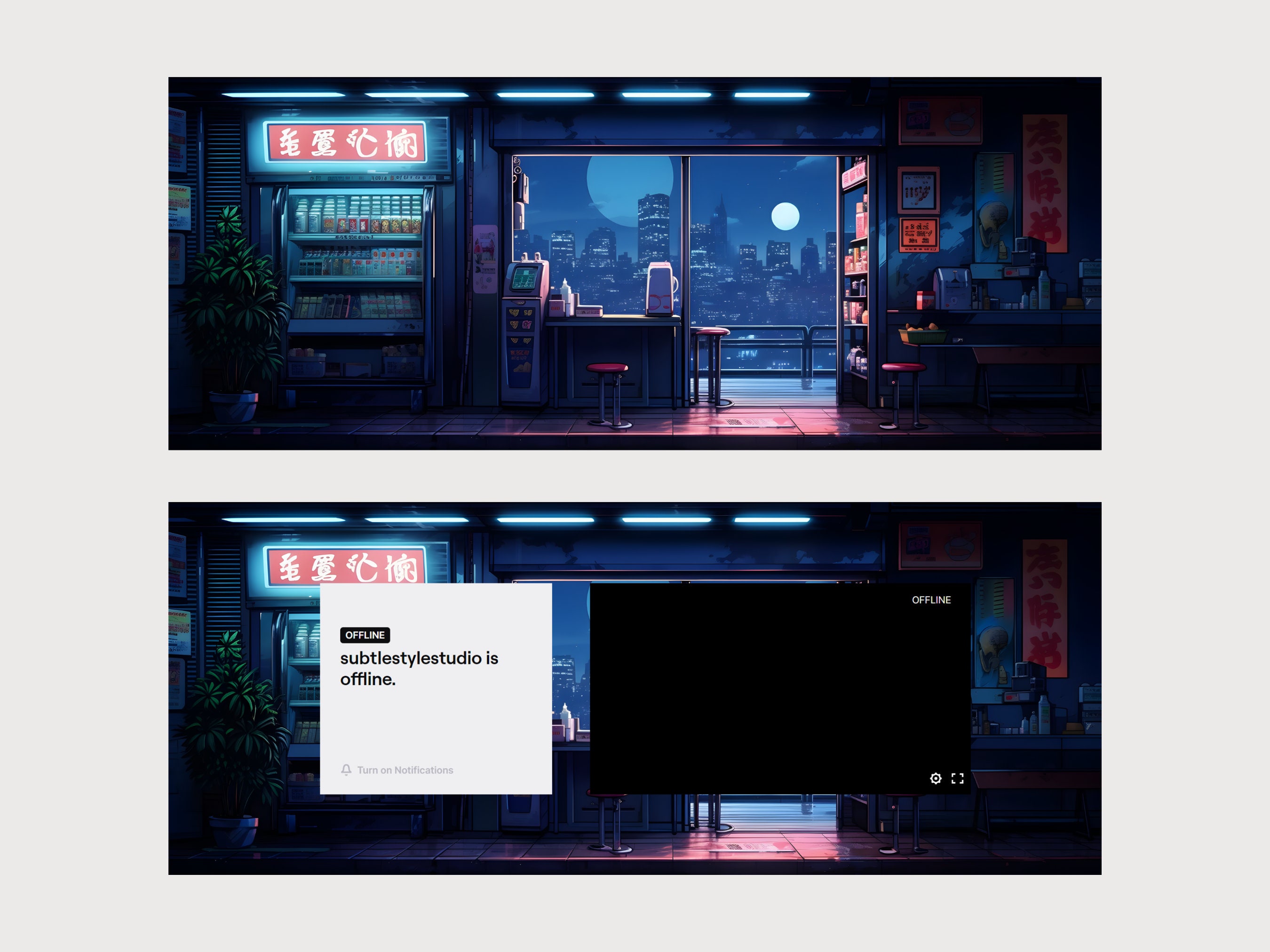 Lofi twitch stream banner azul anime twitch banner acogedor anime ...