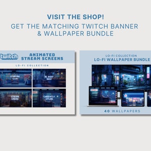 Lofi Twitch Stream Banner Blue Anime Twitch Banner Cozy Anime Ultrawide ...