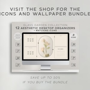 Minimalist Desktop Icons Floral Icons Aesthetic Folder Icons Neutral ...