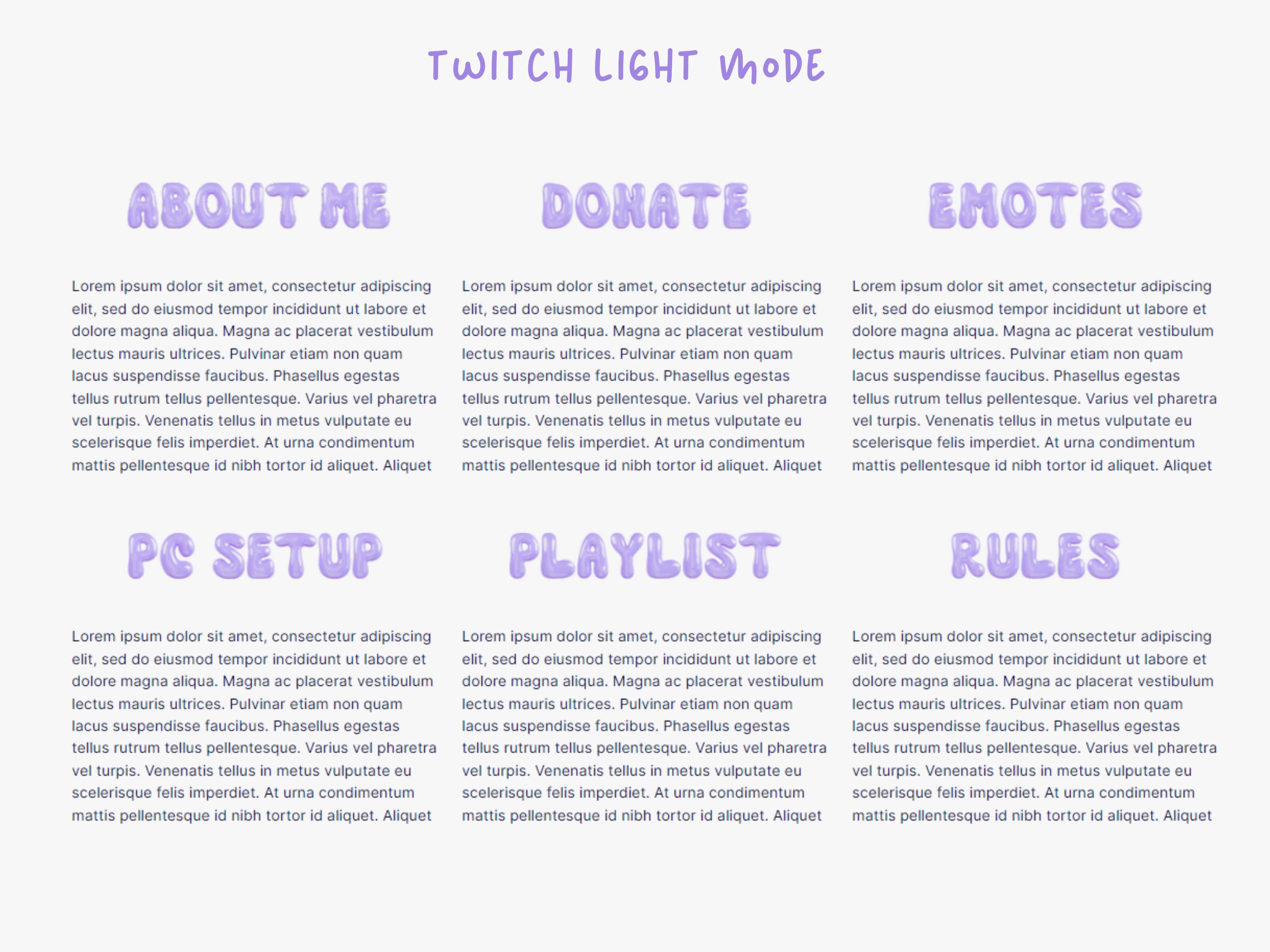 Purple Twitch Panels Purple Bubblegum Panels Cute Y2k Aesthetic Twitch ...