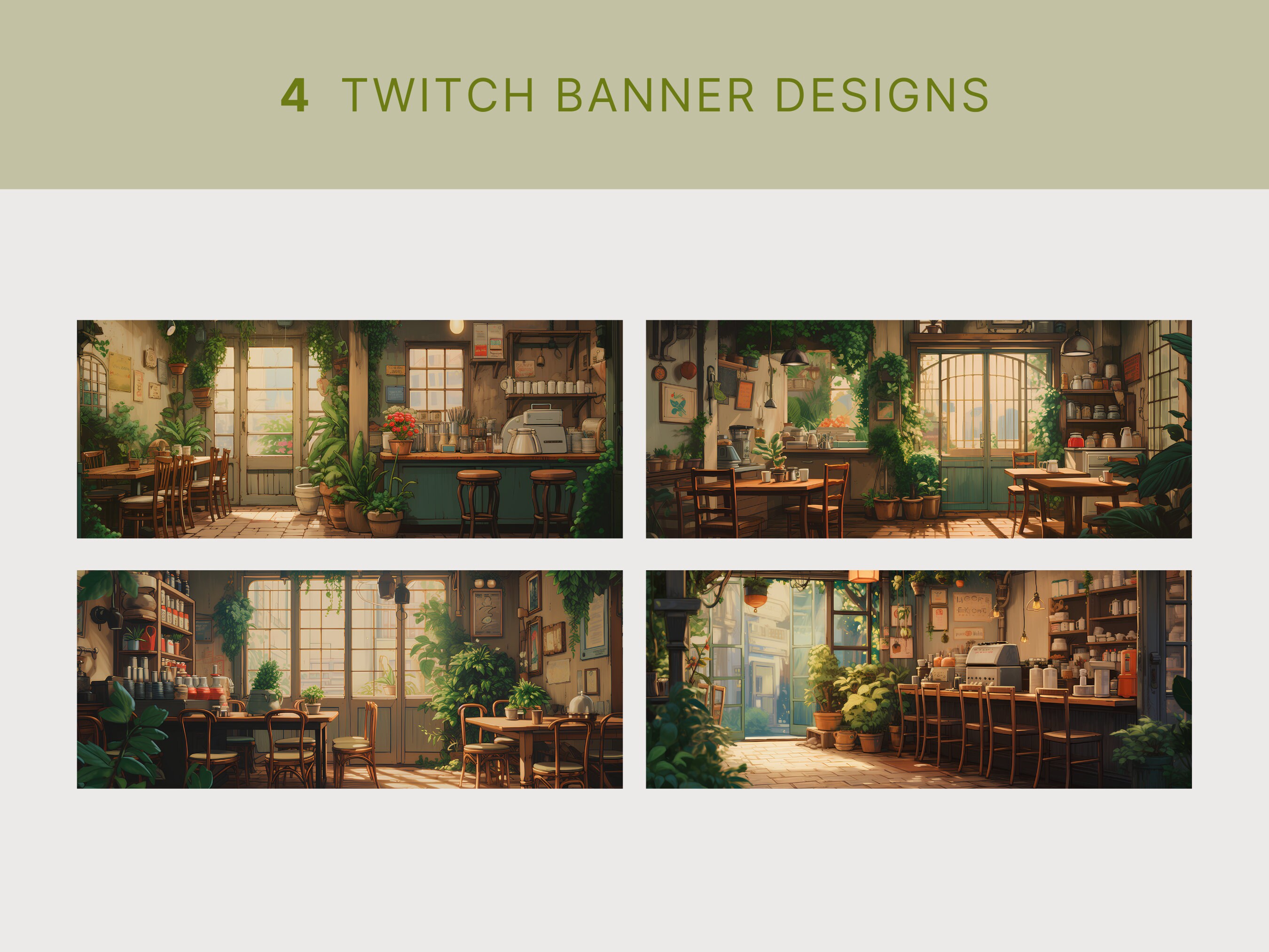 Lofi Twitch Overlay Lofi Cafe Animated Stream Screen Cozy Twitch Banner ...