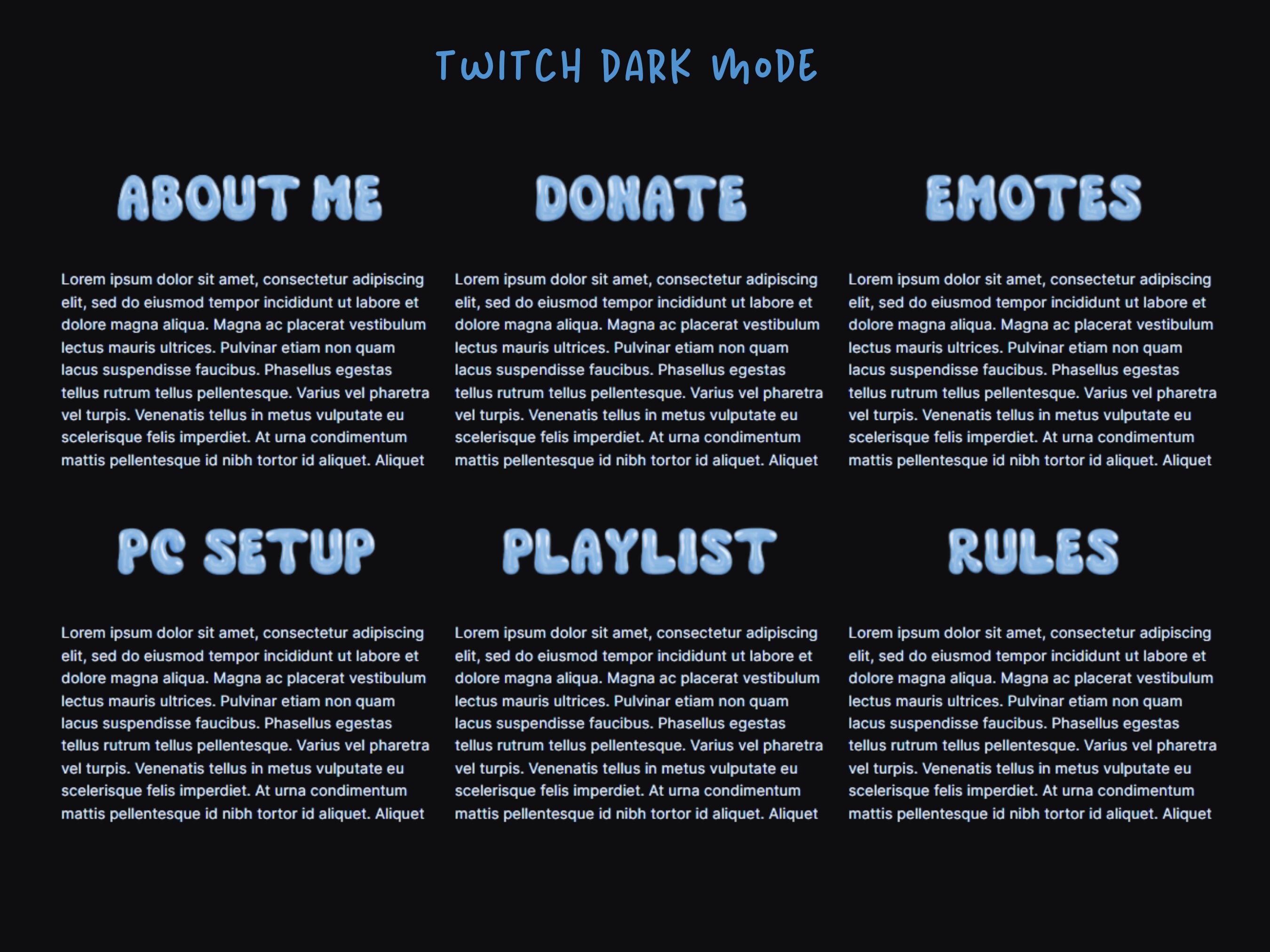 Blue Twitch Panels Y2k Pastel Blue Panels Twitch Overlay Cute Blue ...