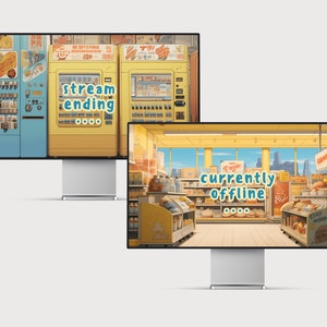 Lofi Twitch Banner Retro Animated Stream Screens Twitch Overlay Yellow ...