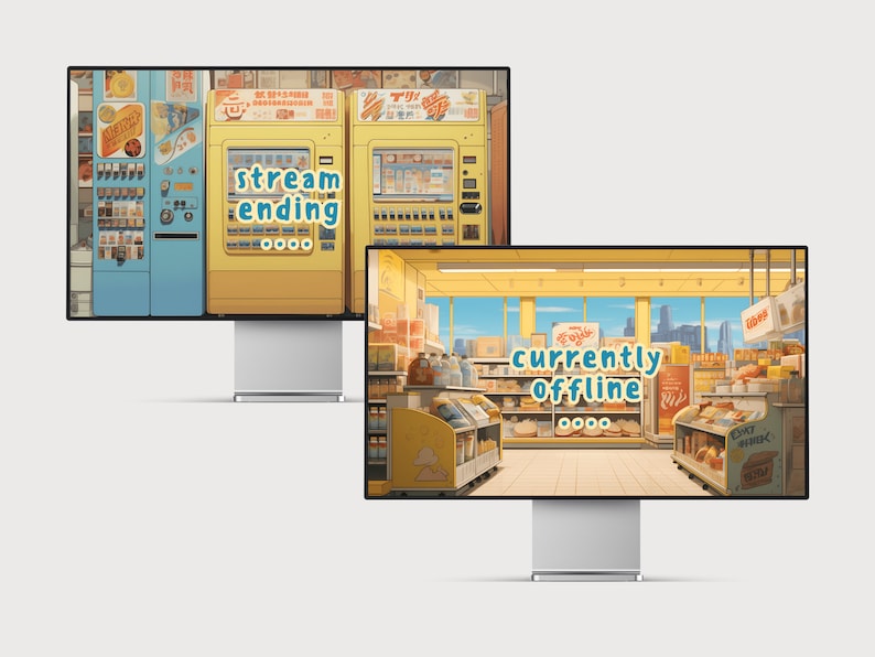 Lofi Twitch Banner Retro Animated Stream Screens Twitch Overlay Yellow ...