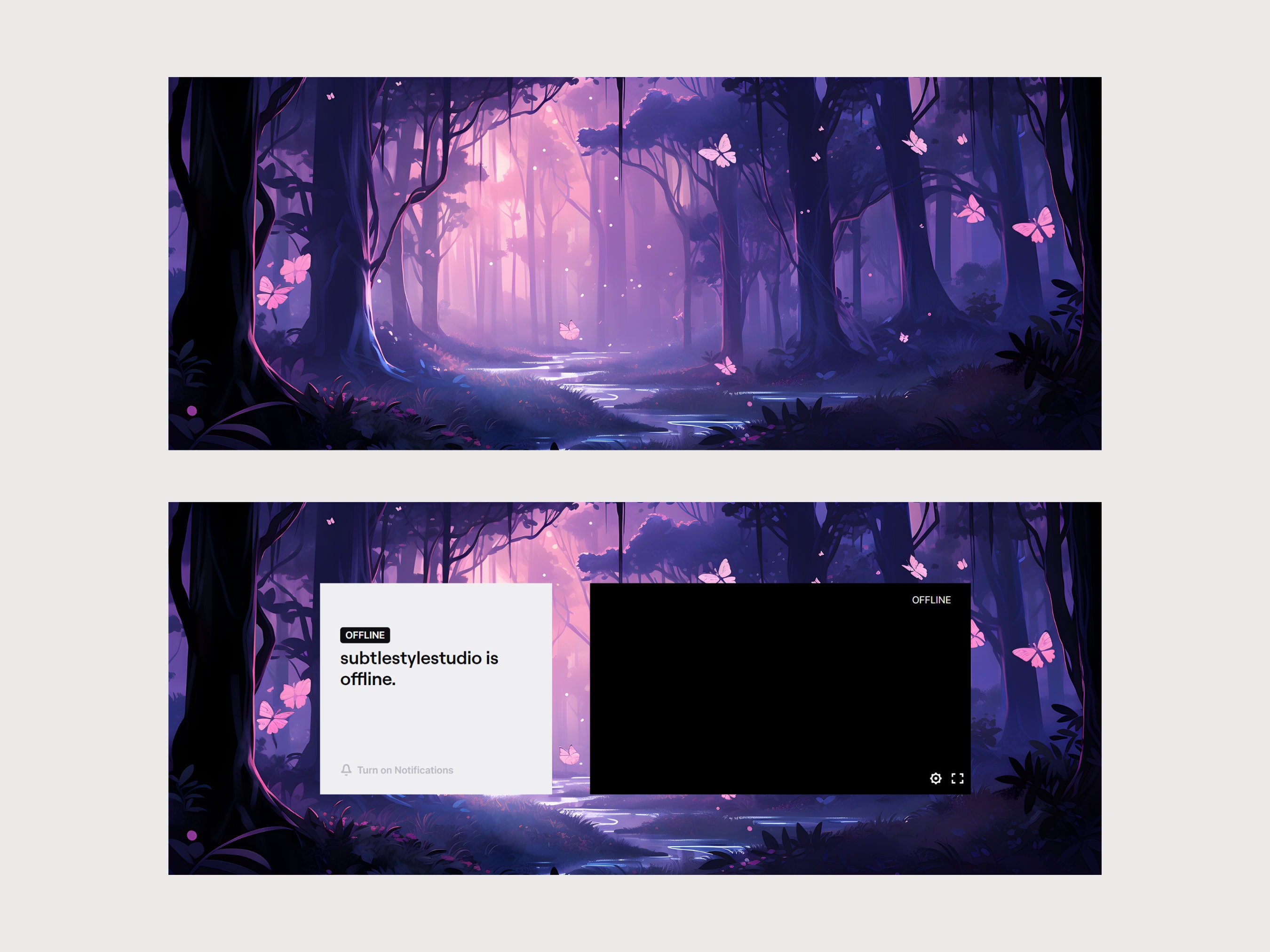 Purple Twitch Stream Banner Purple Halloween Twitch Banner Purple Sky ...