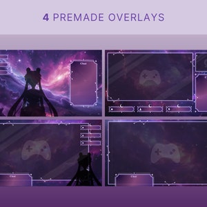 Purple Twitch Overlay Animated Vtuber Background Galaxy Purple Cloud ...