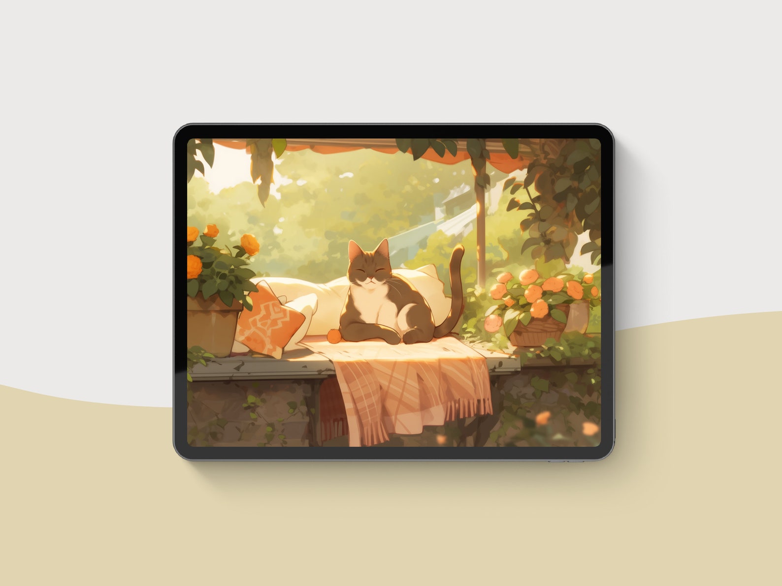 Cozy Cat Wallpaper Cute Cottagecore Wallpaper Kawaii Cat Desktop ...