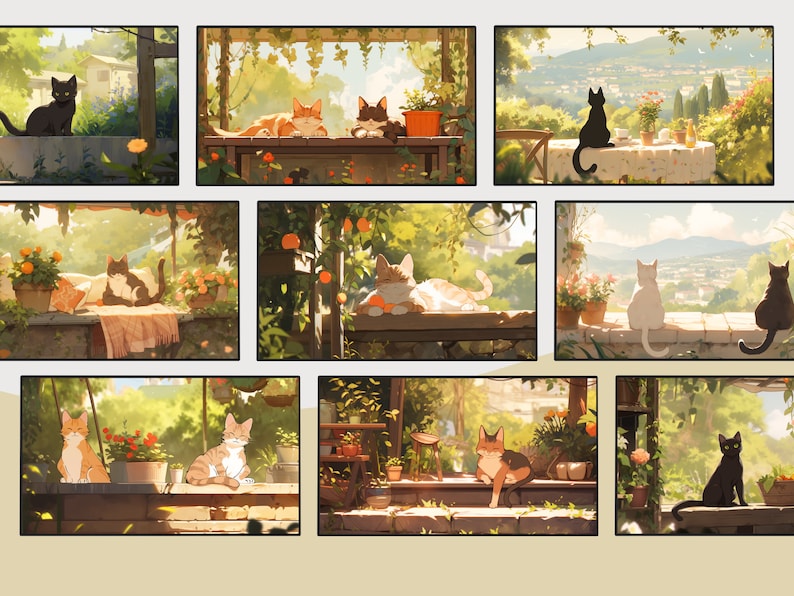 Cats Desktop Wallpaper Cottagecore Desktop Wallpaper Cozy Plants ...