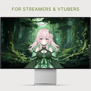 Green Vtuber Background Forest Twitch Overlay Animated Background Cozy ...