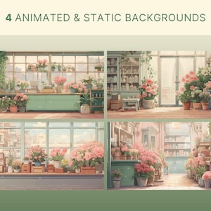 Cute Stream Pack Flower Twitch Overlay Animated Vtuber Background Cozy ...