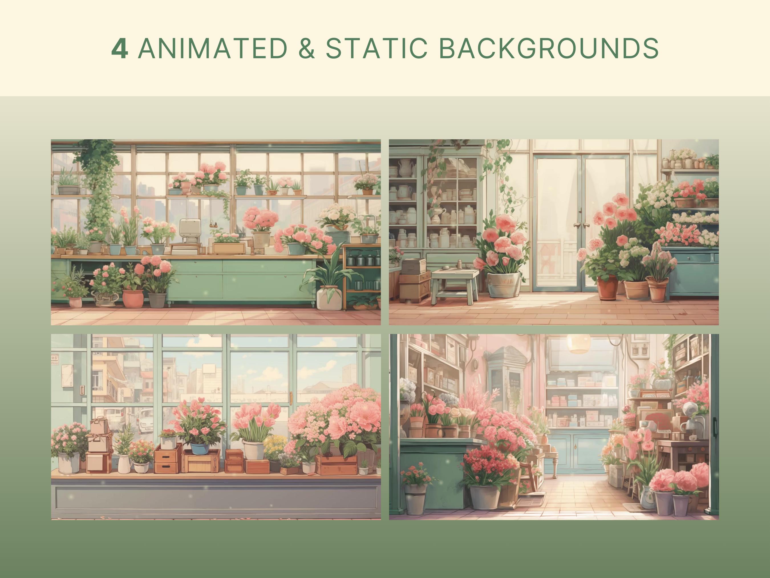 Cute Stream Pack Flower Twitch Overlay Animated Vtuber Background Cozy ...