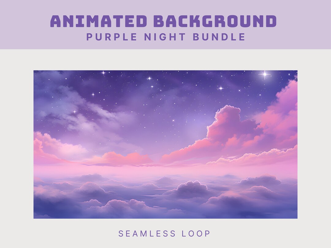 Vtuber Twitch Overlay Purple Animated Background Purple Sky Background ...