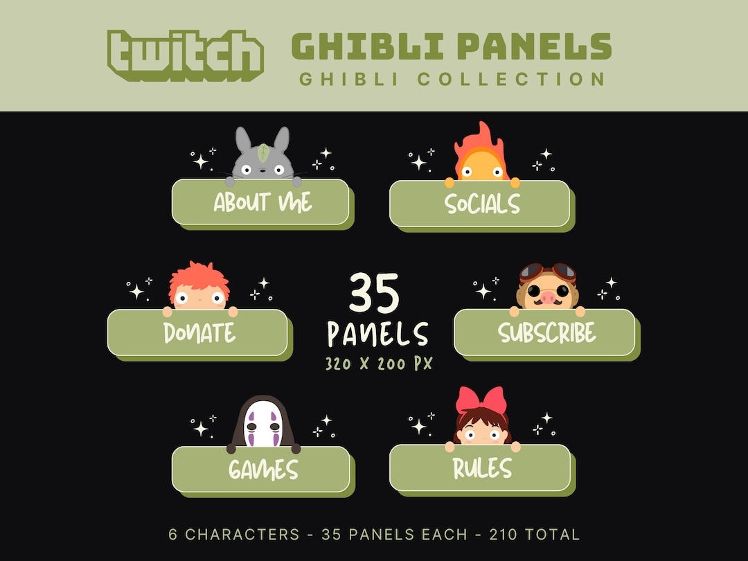 Ghibli Twitch Panels Cute Twitch Panels Green Twitch Panels Ghibli ...