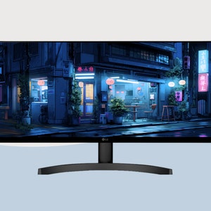 Blue Lofi Ultrawide Wallpaper Anime Ultrawide Wallpaper Lofi Wallpaper ...