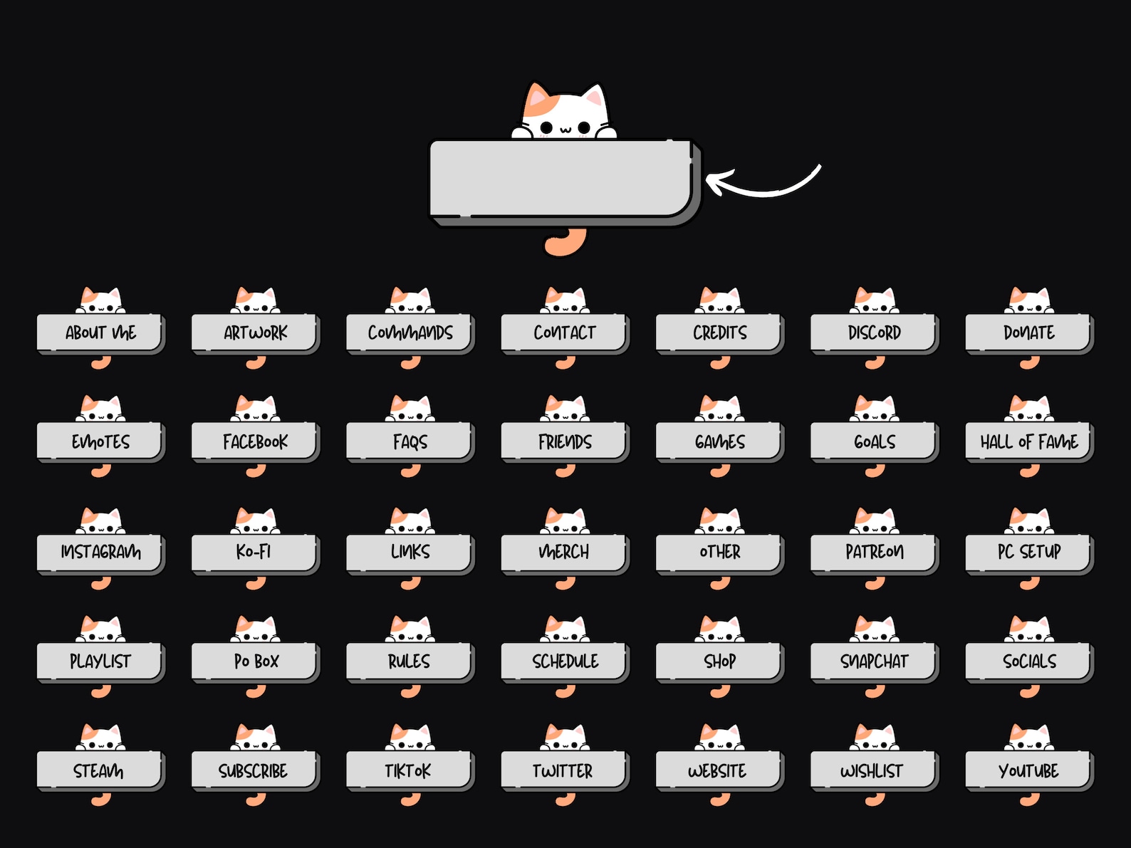 Cat Twitch Panels Cute Twitch Panels Kawaii Twitch Panels Cat Stream ...