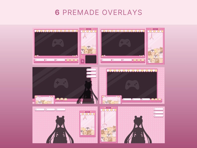 Pink Claw Machine Stream Package Arcade Overlay Retro Game Twitch ...