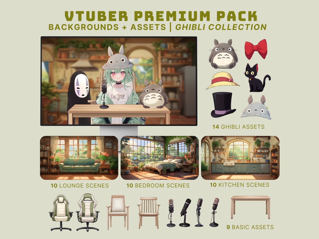 Vtuber Background Vtuber Assets Ghibli Twitch Overlay Cozy Background ...