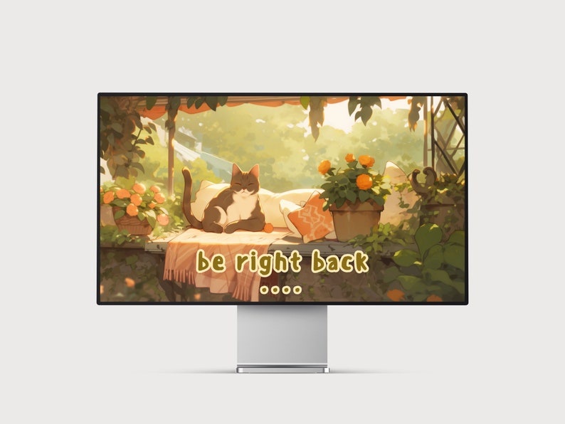 Cozy Cat Animated Stream Screen Cottagecore Overlay Lofi Plants Twitch ...