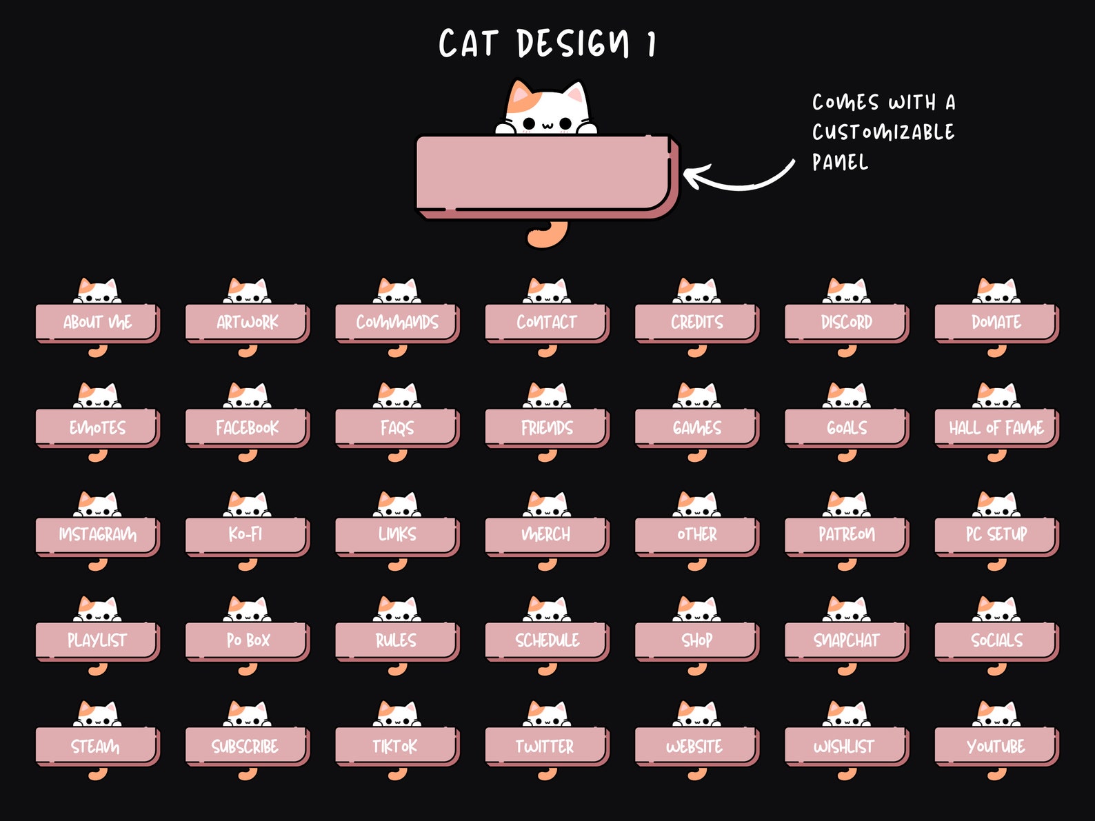 Pink Twitch Panels Cat Twitch Panels Cute Twitch Panels Pink Stream ...