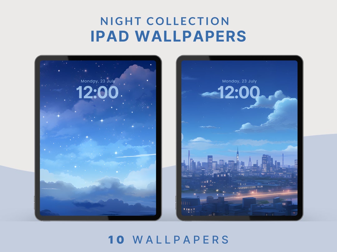 Night Wallpaper Blue Sky Wallpaper Blue Night iPad Wallpaper Anime iPad ...