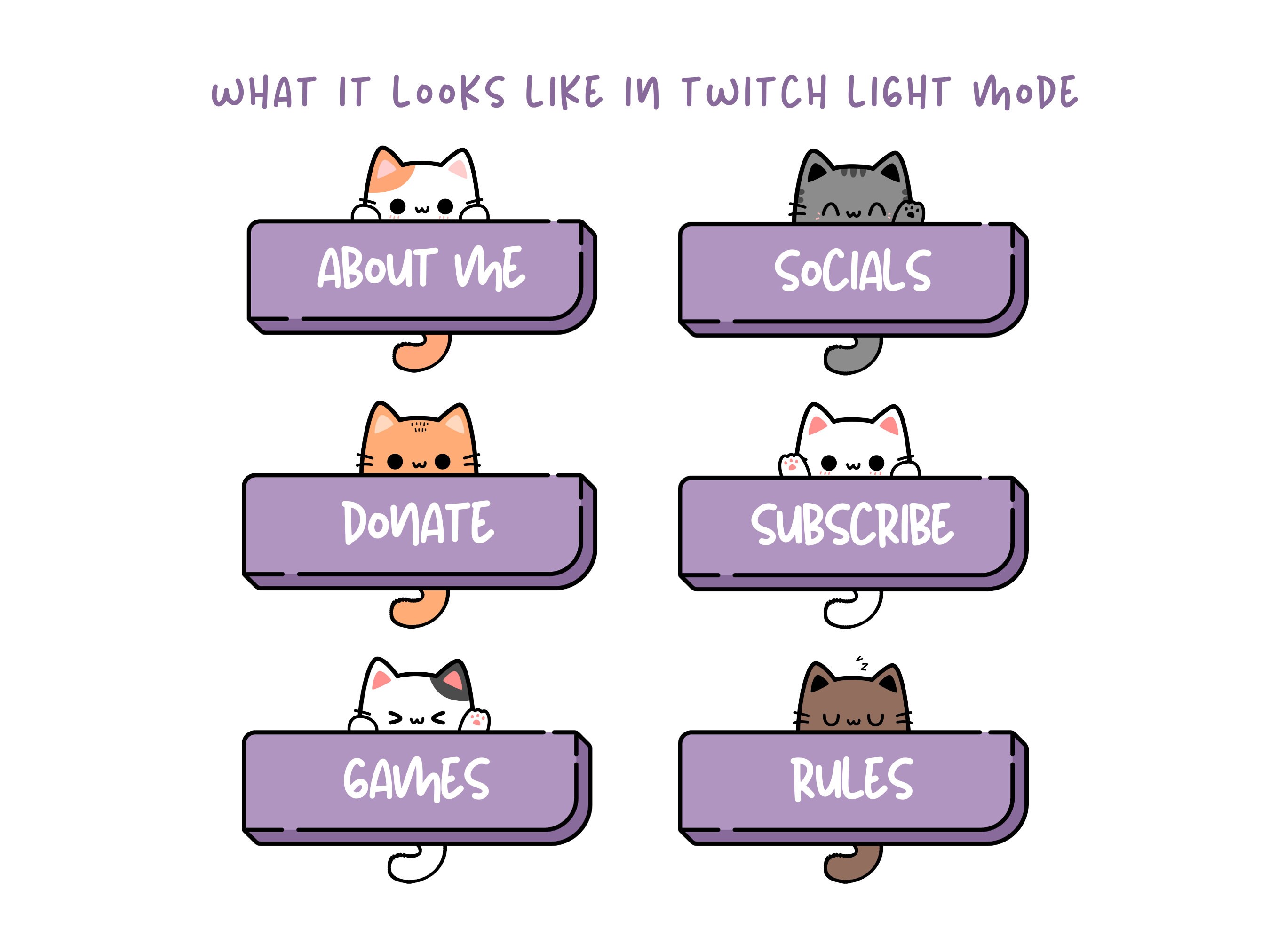 Purple Twitch Panels Cat Twitch Panels Cute Twitch Panels Purple Stream ...