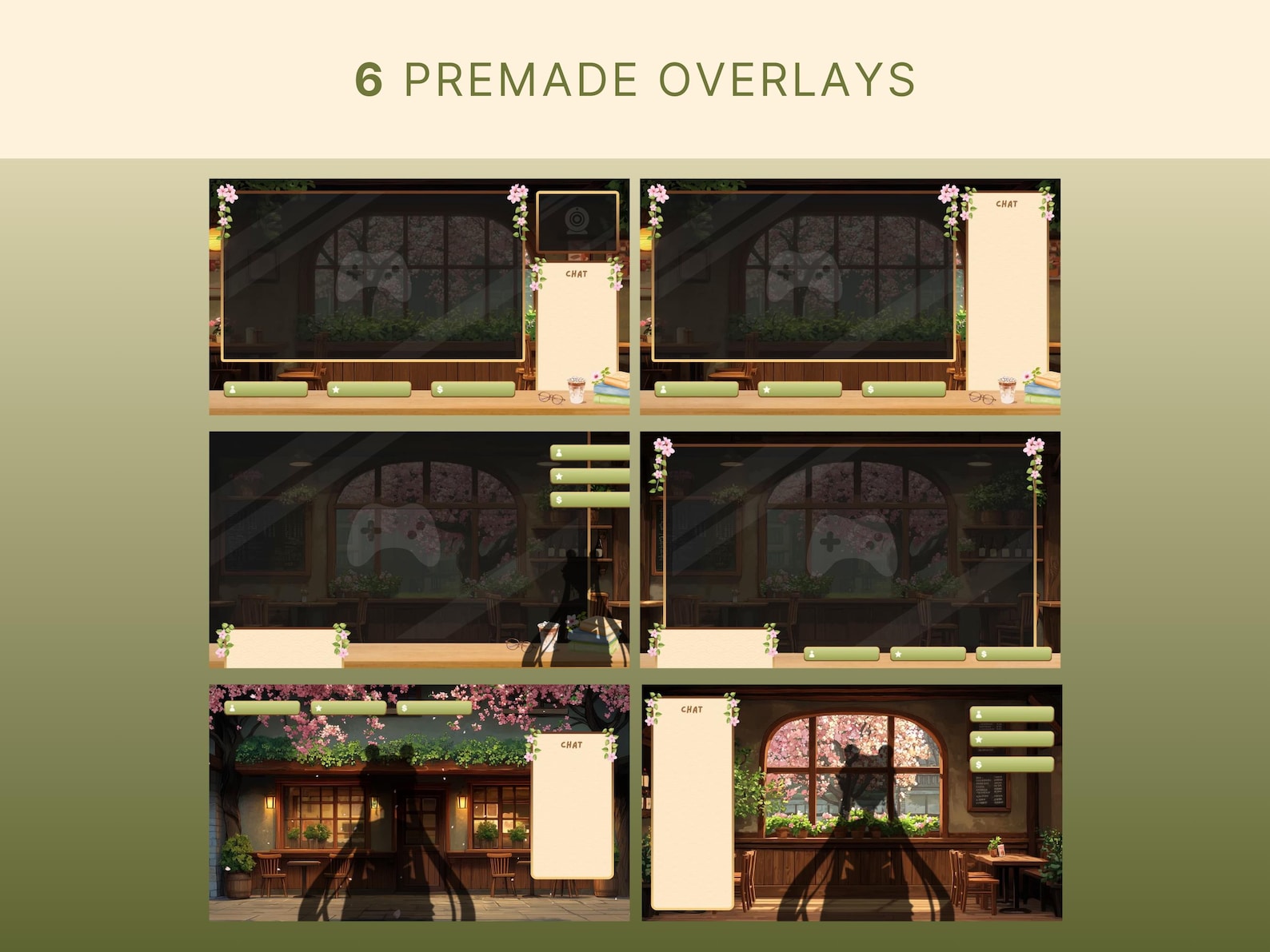 Cozy Cafe Stream Package Lofi Twitch Overlay Cozy Stream Overlay ...