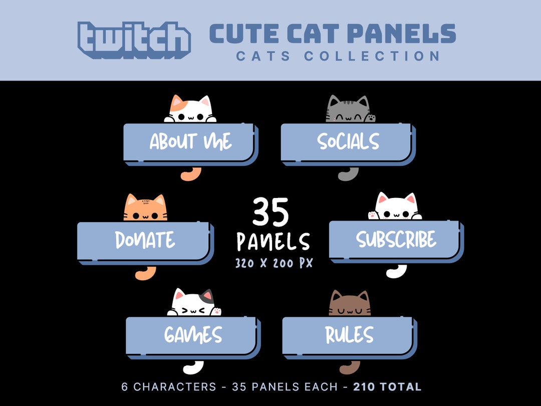 Cute Twitch Panels Cat Twitch Panels Kawaii Twitch Panels Cat Stream ...