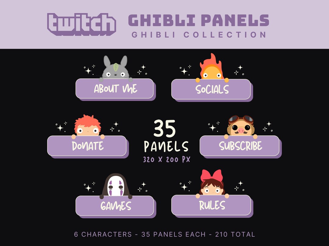 Purple Twitch Panels Ghibli Twitch Panels Aesthetic Twitch Panel Cute ...